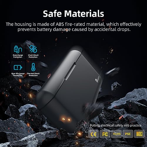 Adaptom Enduro Battery Charger for GoPro Hero 12 11 10 9 Black, Extended Batteries Long Lasting as Original Fast Charge Charging Pocket Case for Go Pro 12 11 0 9 Camera Accessories