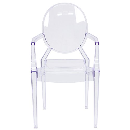 Flash Furniture Ghost Chair with Arms in Transparent Crystal