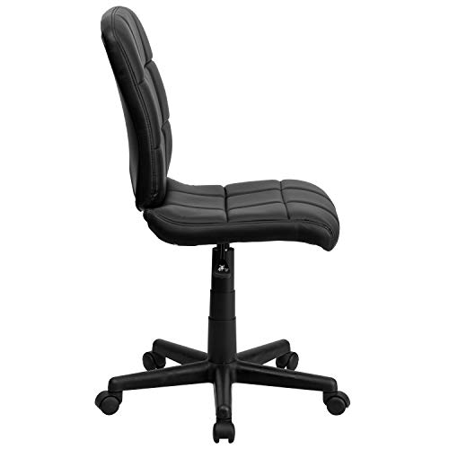 Flash Furniture Clayton Mid-Back Black Quilted Vinyl Swivel Task Office Chair