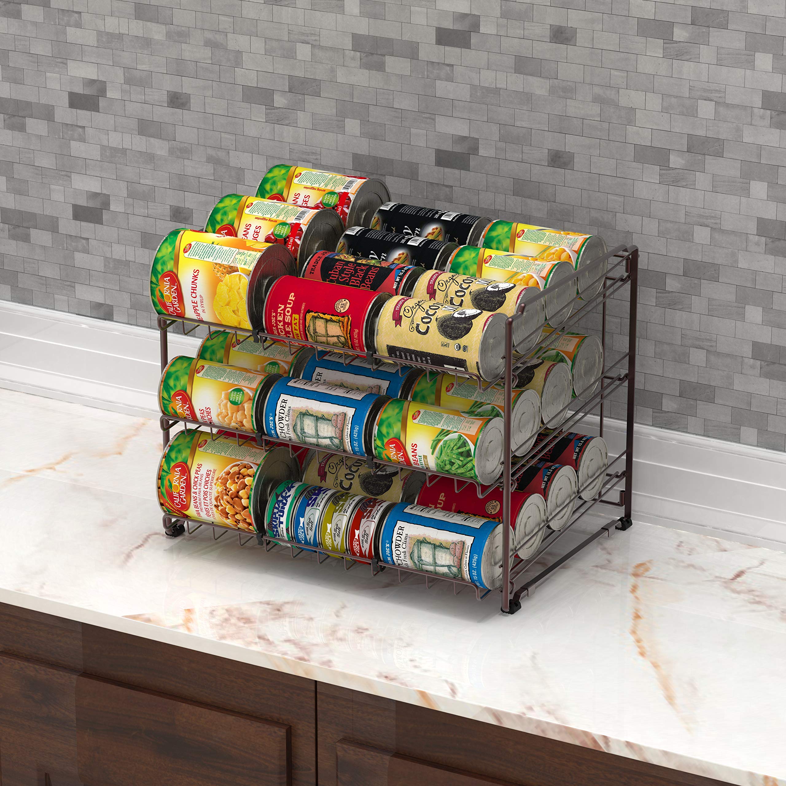 SimpleHouseware Stackable Can Rack Organizer, Bronze