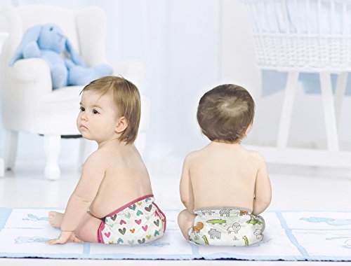 Kushies Baby Infant Waterproof Diaper Wrap, White Safari