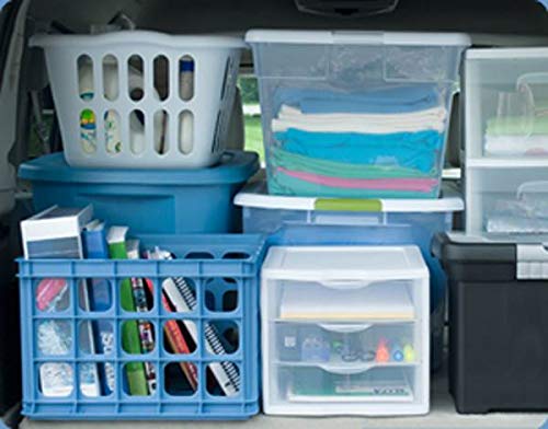 Sterilite 17918004 Compact Portable 3 Storage Drawer Organizer Cabinet (2 Pack)