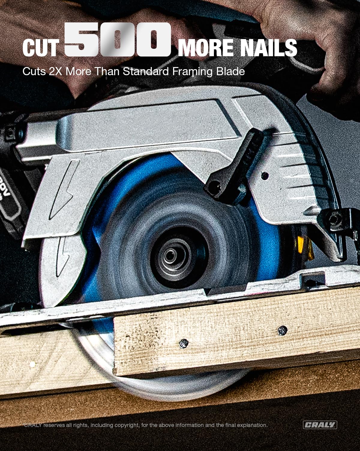 CRALY 6-1/2 Inch 24 Teeth Wood Cutting Framing Circular Saw Blade, 5/8 Inch Arbor, Carbide Tipped, Thin Kerf, Black Ice Coating, for Plywood, MDF, OSB, Laminated(C0624FR)