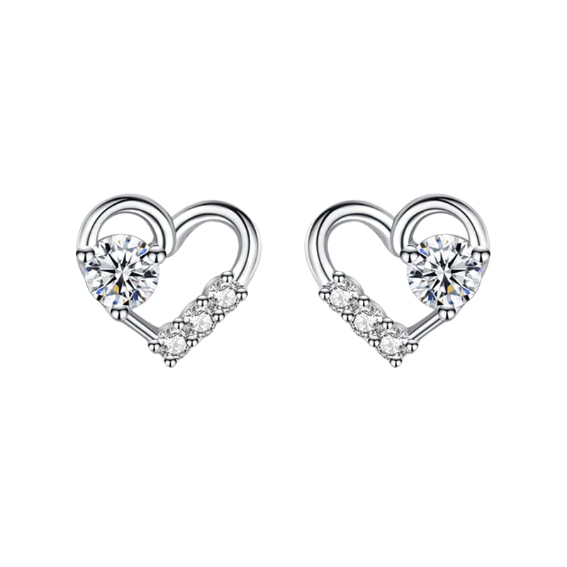 925 Sterling Silver Stud Earrings: CZ Simulated Diamond Earring Handmade Fashion Stackable Ear Rings for Women Teen Girls ED2708