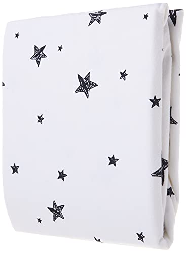 Kushies Crib Sheet Flannel Scribble Stars Black & White (S330-609)
