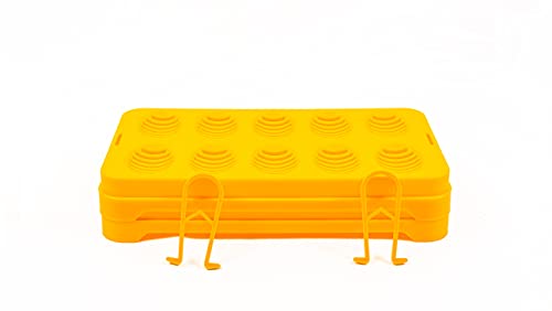 Easy Hatch Reptile Incubation Egg Trays; Each Tray Holds Reptile Eggs Over Incubation Substrate Fits Inside Reptile Incubation Box (3 Pack, Yellow)