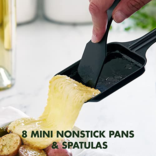 GreenPan Electrics Healthy Ceramic Nonstick, 3-in-1 Reversible Grill, Griddle & Raclette, PFAS-Free, Serves up to 8 People for Parties &Family Fun, Pancake Plate, 8 Mini Square Nonstick Pans& Spatulas