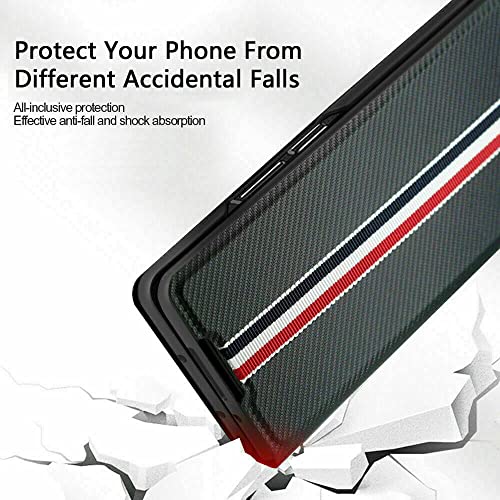 EAXER Compatible with Samsung Galaxy Z Fold 3 5G Case, with S-Pen Pocket, Luxury PU Leather All-Inclusive Case Cover with S Pen Holder (Brown)