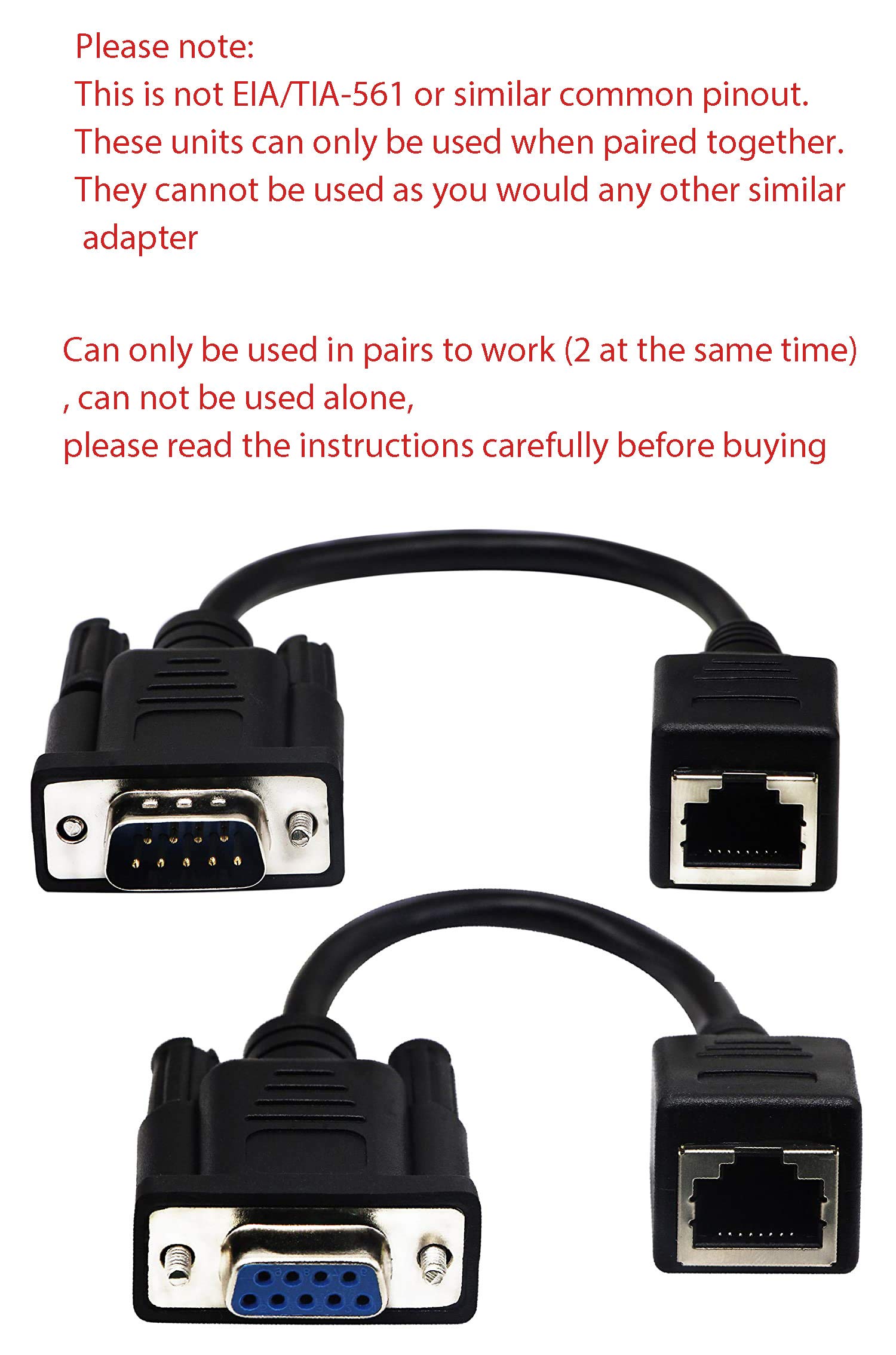 zdyCGTime RJ45 to RS232 Cable, DB9 9-Pin Serial Port Female&Male to RJ45 Female Cat5/6 Ethernet LAN Console(15CM/6Inch) 2Pack