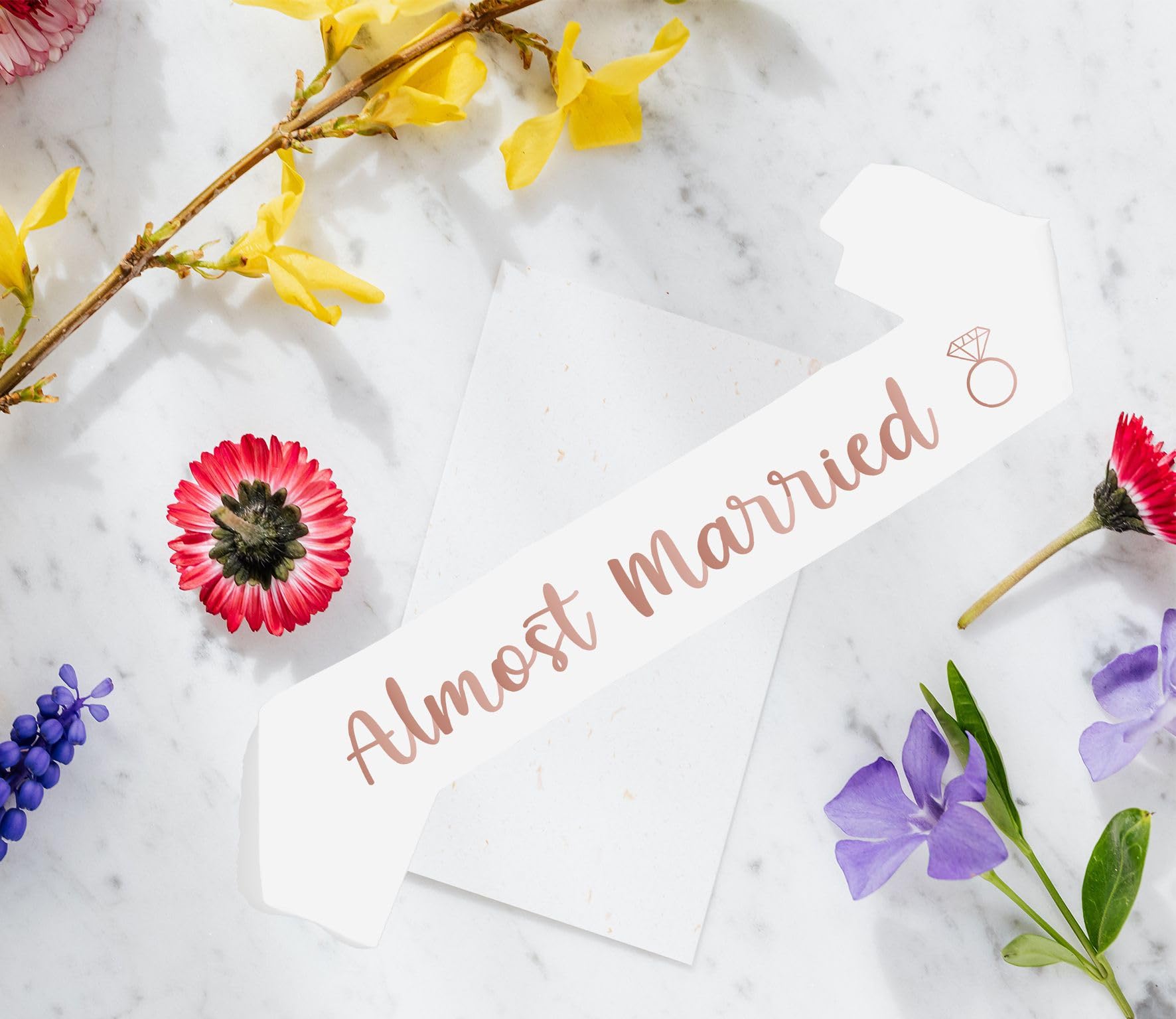 Almost Married Sash, Sash for Wedding Rehearsal Engagement Party Supplies Decoration Favors, Sash for Brides-to-be