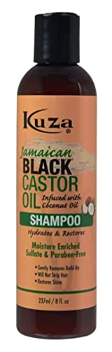 Kuza Jamaican Black Castor Oil Shampoo (8 Oz) – Damaged & Dry Hair Treatment Shampoo for Men & Women