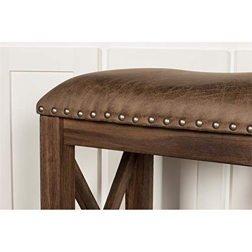 Hillsdale Furniture Willow Bend Stationary Backless Counter Height Stools, Set of 2, Antique Brown Walnut