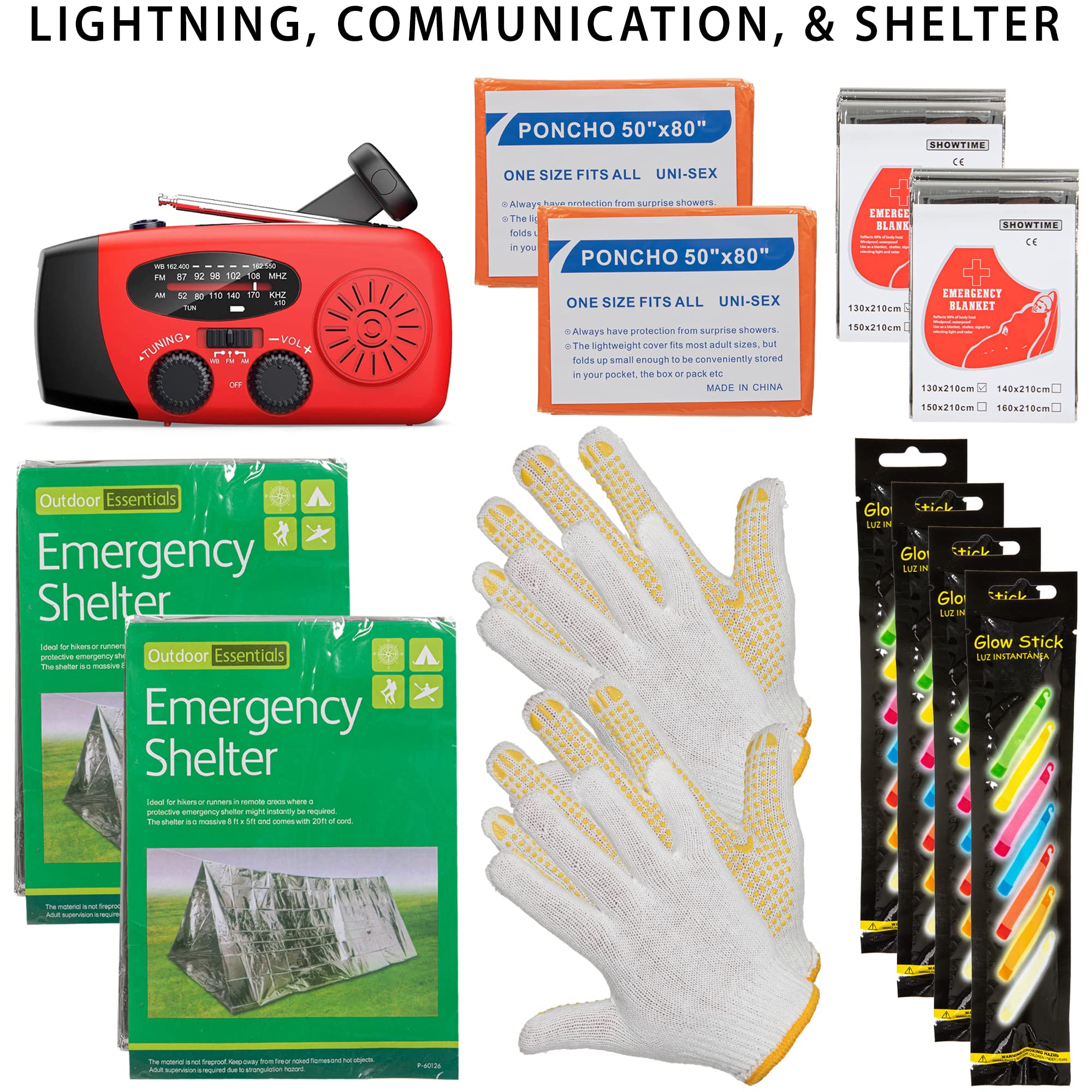 UrbanPrepp Complete 72 Hour Survival Kit - 2 Person Survival Kits, Deluxe Bug Out Bag, Emergency Bugout Backpack for Floods, Blackout, Disaster Preparedness Earthquake Supplies, Survival Pack