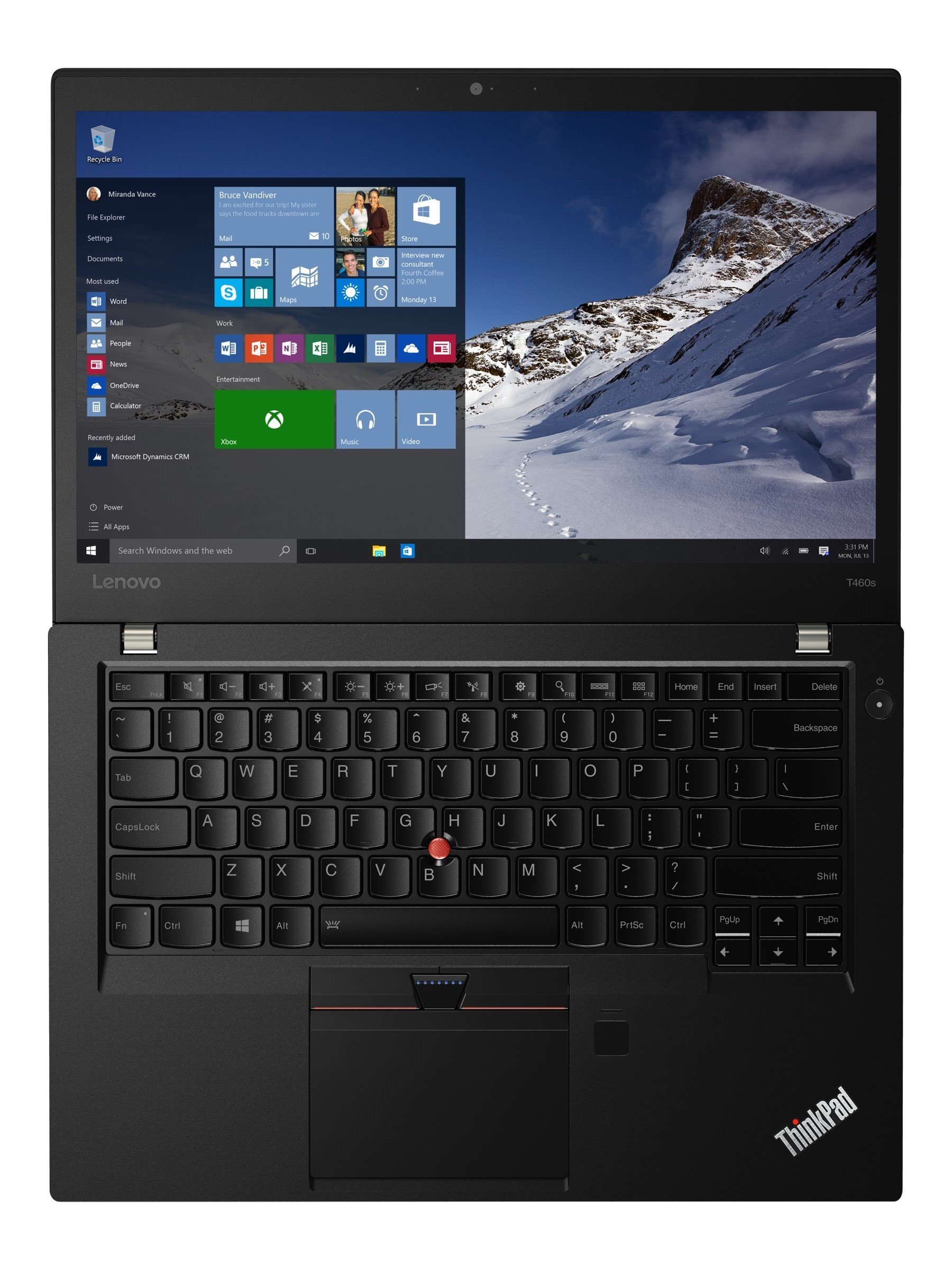 Lenovo T460s Ultrabook 20F9003CUS (14" Display, Intel i7-6600U 2.6GHz, 8GB RAM, 256GB SSD, Webcam, Backlit Keyboard, Fingerprint Reader, Windows 7 Pro 64)