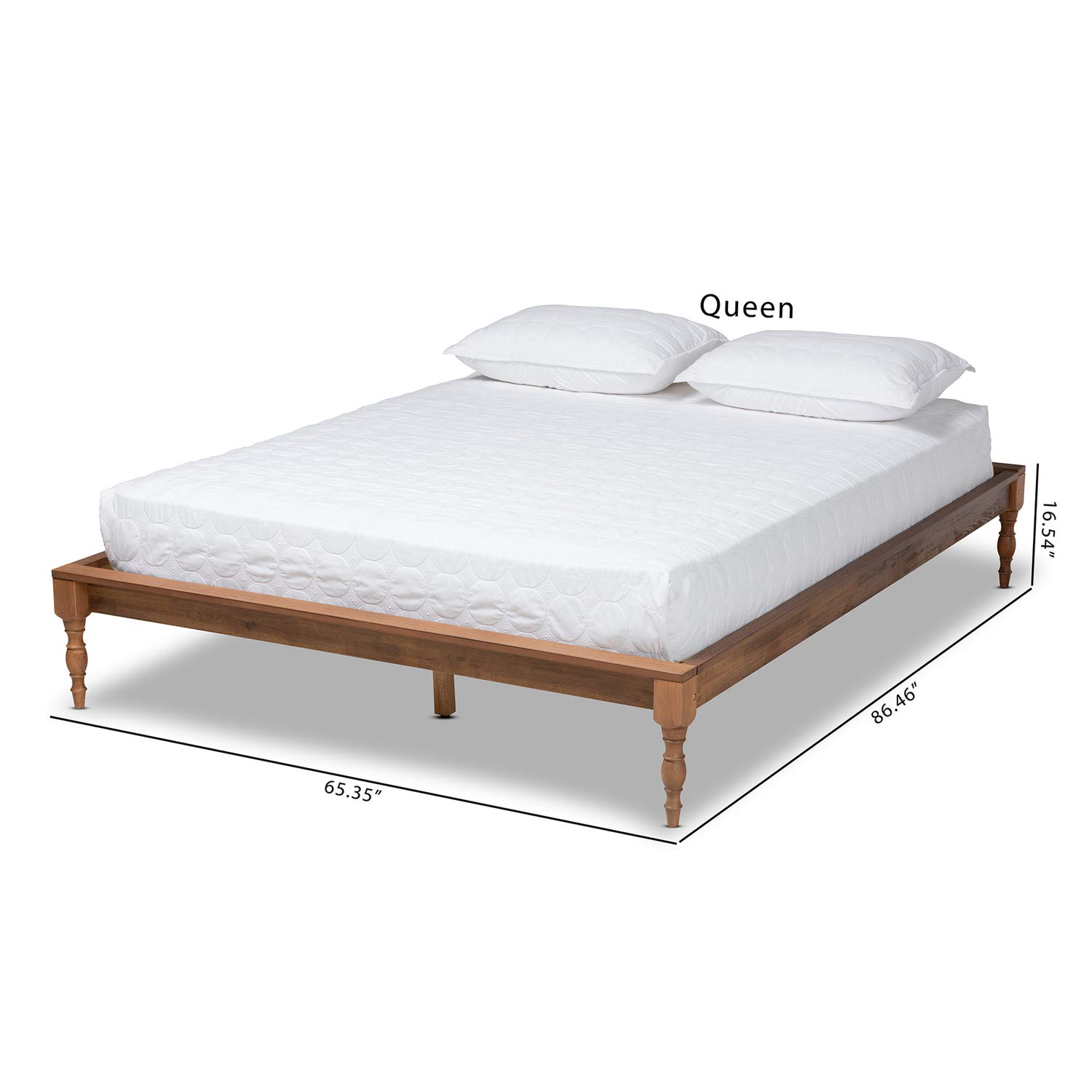 Baxton Studio Romy Vintage French Inspired Ash Wanut Finished Full Size Wood Bed Frame