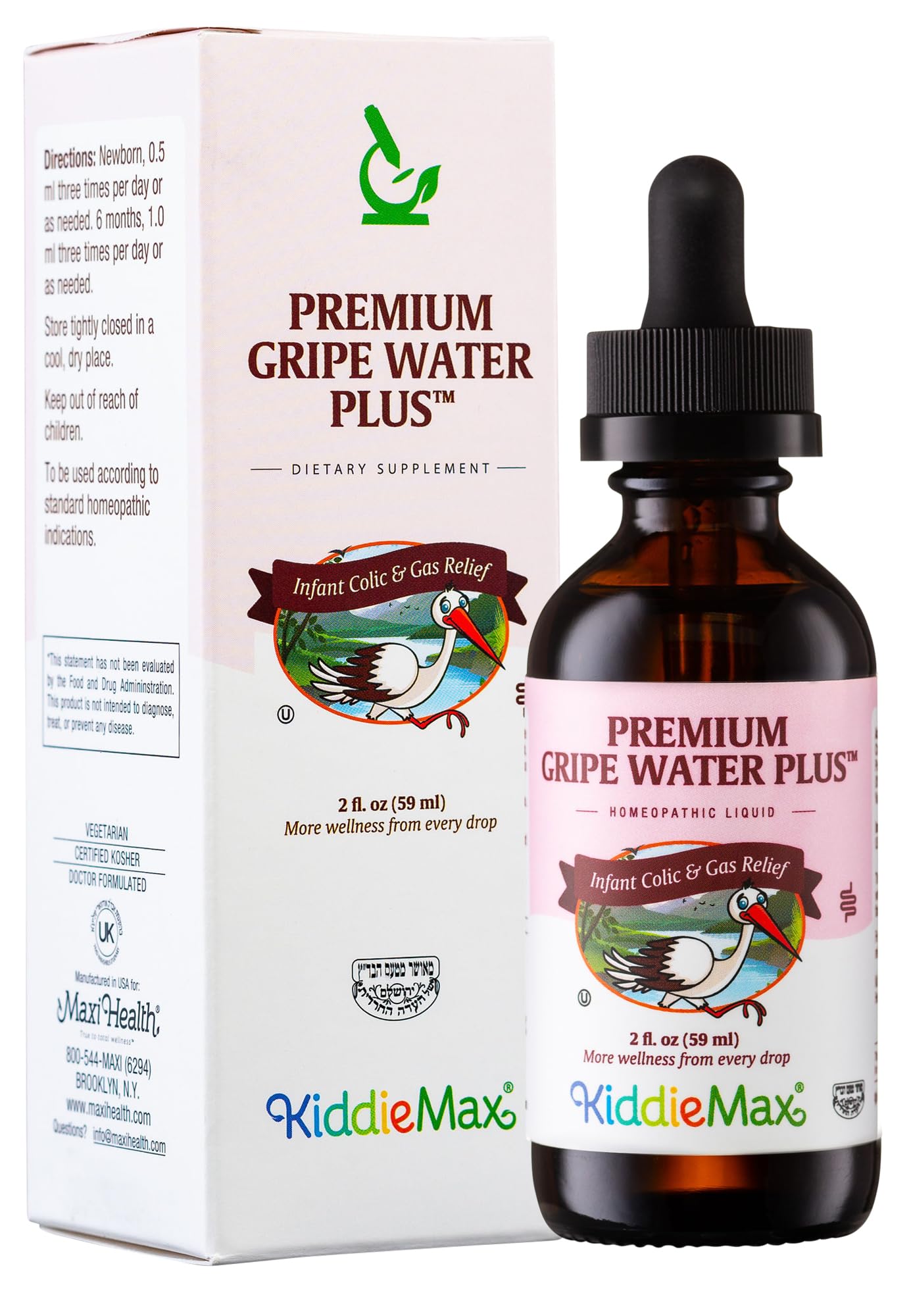 Homeopathic Gripe Water for Infants - Newborn Baby Gas Relief - Daytime / Nighttime Colic Relief for Newborns - Digestion Support & Constipation Ease Anti Gas Drops for Babies at Bedtime, 2 fl. oz.
