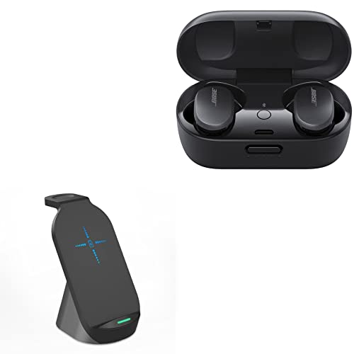 BoxWave Charger Compatible with Bose QuietComfort Earbuds (Charger by BoxWave) - Compact Wireless MultiCharge Stand (10W), Wireless Qi Stand Charger Watch Earbuds - Jet Black