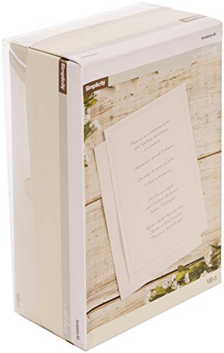 Simplicity Ivory White Wedding Invitation Kit with Envelopes, Makes 100 Invitations, 5.5" W x 8.5" L