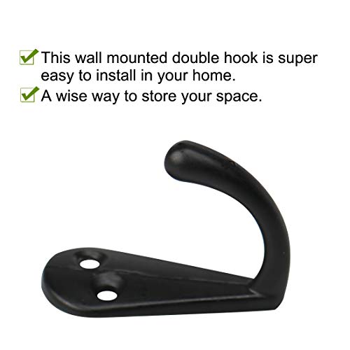 uxcell 4pcs Robe Hook Metal Vintage Design Wall-Mounted Hooks Keys Towel Wall Clasp Bathroom Hanger w Screws
