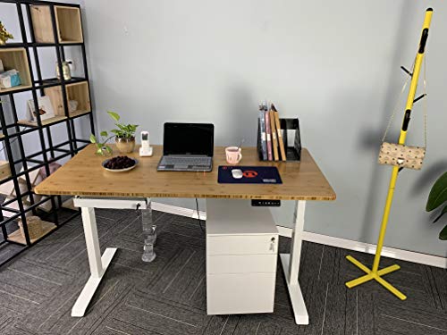VWINDESK 60Inch Natural Bamboo Desk Table Top Only, Matching with Electric Adjustable Standing Desk Frame, Durable, Sustainable with 80mm Grommet Holes(30" x 60" x 1") Round Angle