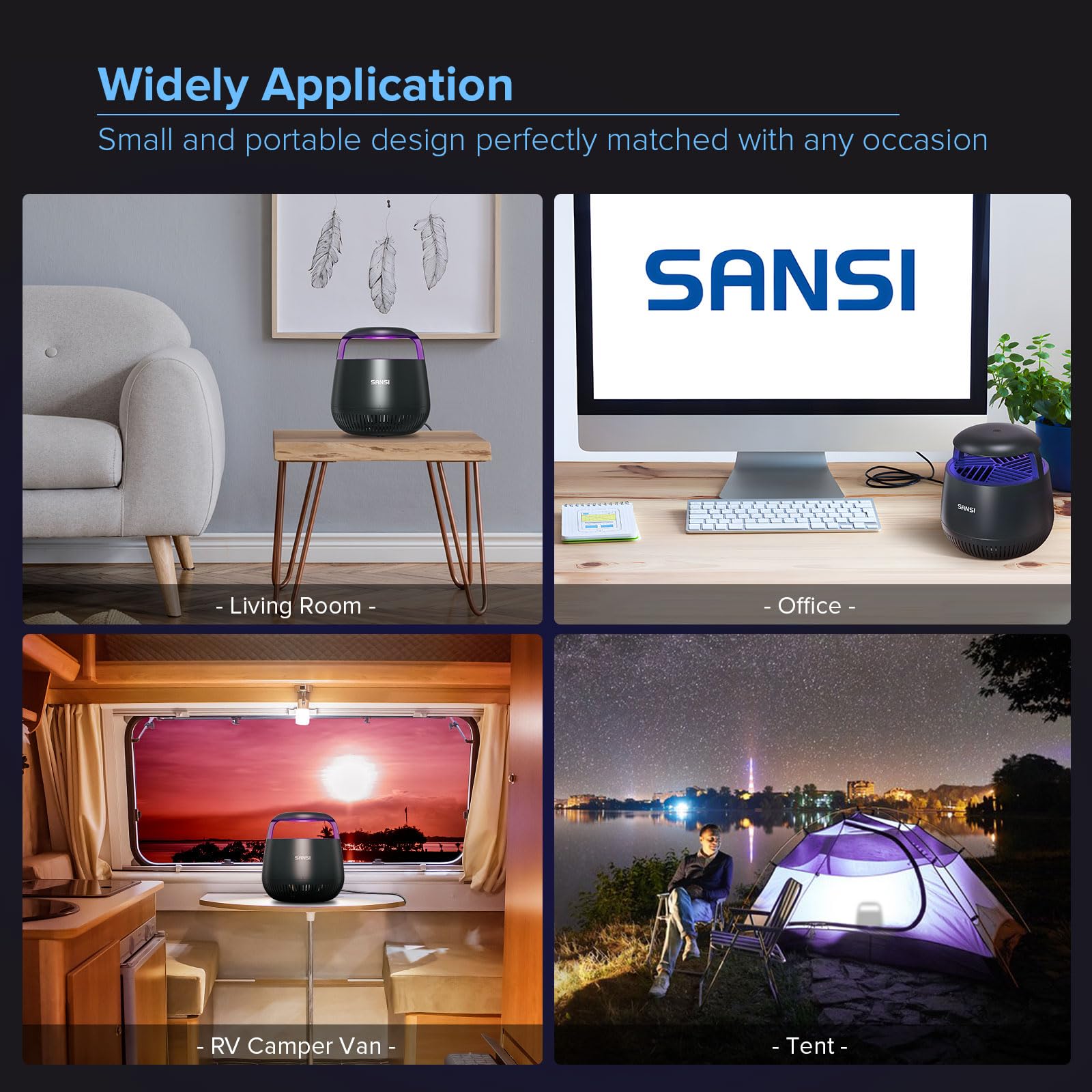SANSI Fruit Fly Traps for Indoors, Flying Insect Trap Fly Trap Indoor for Home with Suction, Bug Zapper Indoor Mosquito Zapper with 5 Pcs Sticky Glue Boards