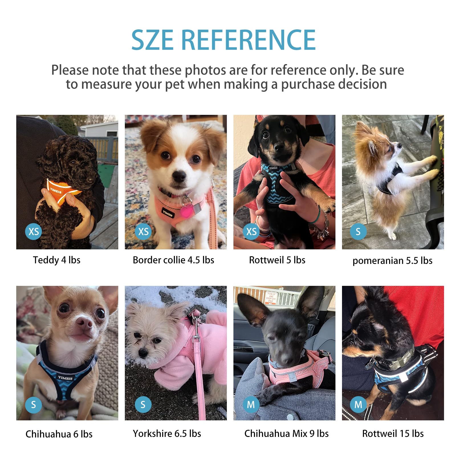 YIMEIS Dog Harness (XS, Blue) for Small Dogs, Lightweight Harness & Leash Set, Adjustable, Reflective, Breathable, 360°Visibility, Playful Style