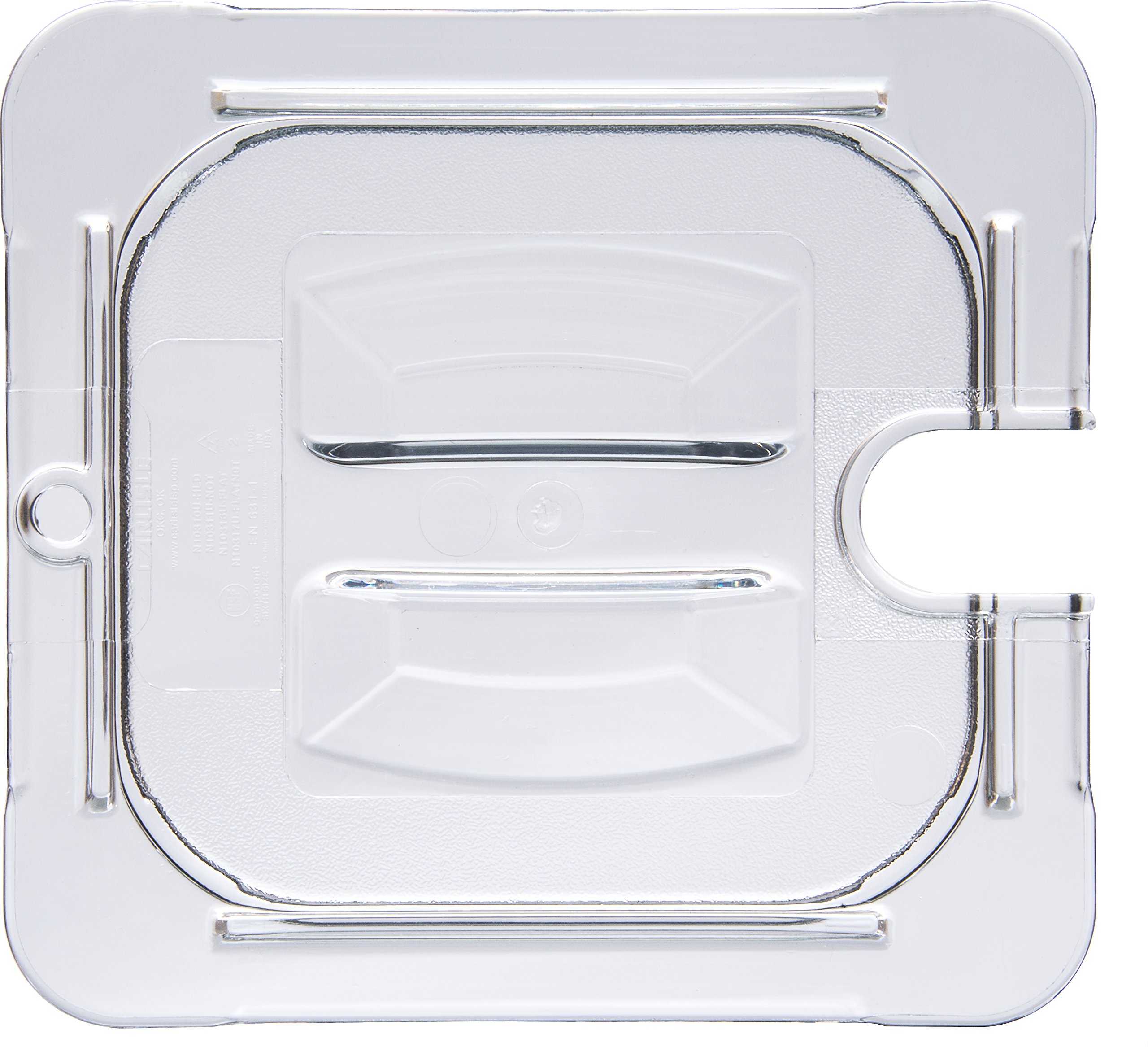 Carlisle FoodService Products 10311U07 StorPlus Sixth Size Polycarbonate Universal Handled Notched Food Pan Lid, Clear