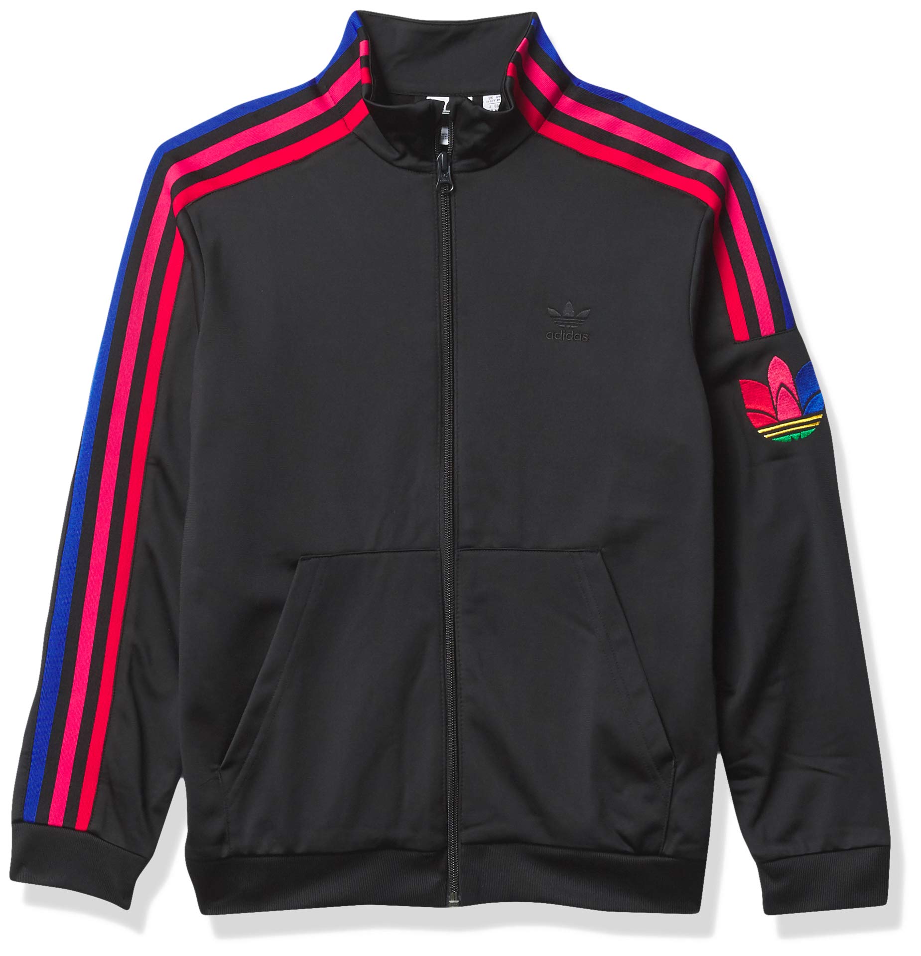 adidas Originals unisex-youth 3D Track Top Black/Multicolor Small