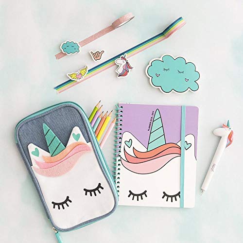 Yoobi White Unicorn Ballpoint 2-Pack Pens | Set of 2 | Fun, Trendy Writing for School, Desk, Work | Black Ink | 0.8mm Medium Tip (YOOB3192249)