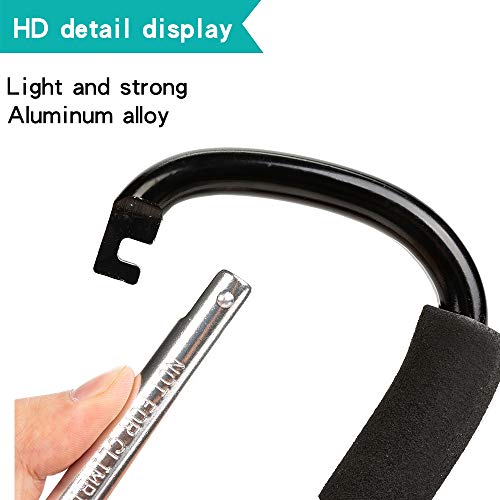 Funbliss Stroller Hooks by Baby,2 Pack Convenient Organizer Hook Bag Clips to Diaper Bags Clothing,Purses,Groceries,Great Hook Set for Mommy When Walking or Shopping(Black)