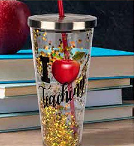 Spoontiques - Glitter Filled Acrylic Tumbler - Glitter Cup with Straw - 20 oz - Stainless Steel Locking Lid with Straw - Double Wall Insulated - BPA Free - Mermaid