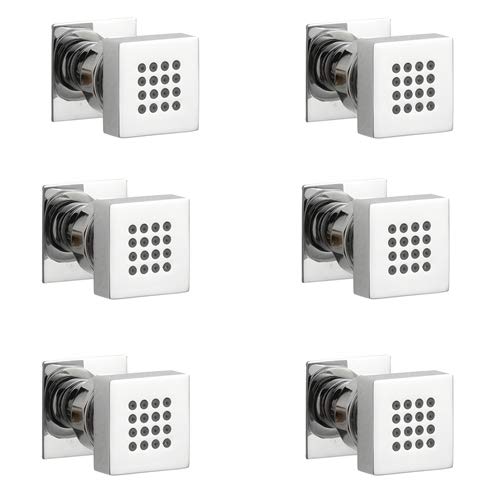 Bath Select Velar Brass Bathroom Shower Set N45 - BATHROOM-TAPN45 With Rain Shower Head, Hand Shower, Mixer, Diverter & 6 Body Jets Classic Style Wall Mount Shower Set - 10 Inch
