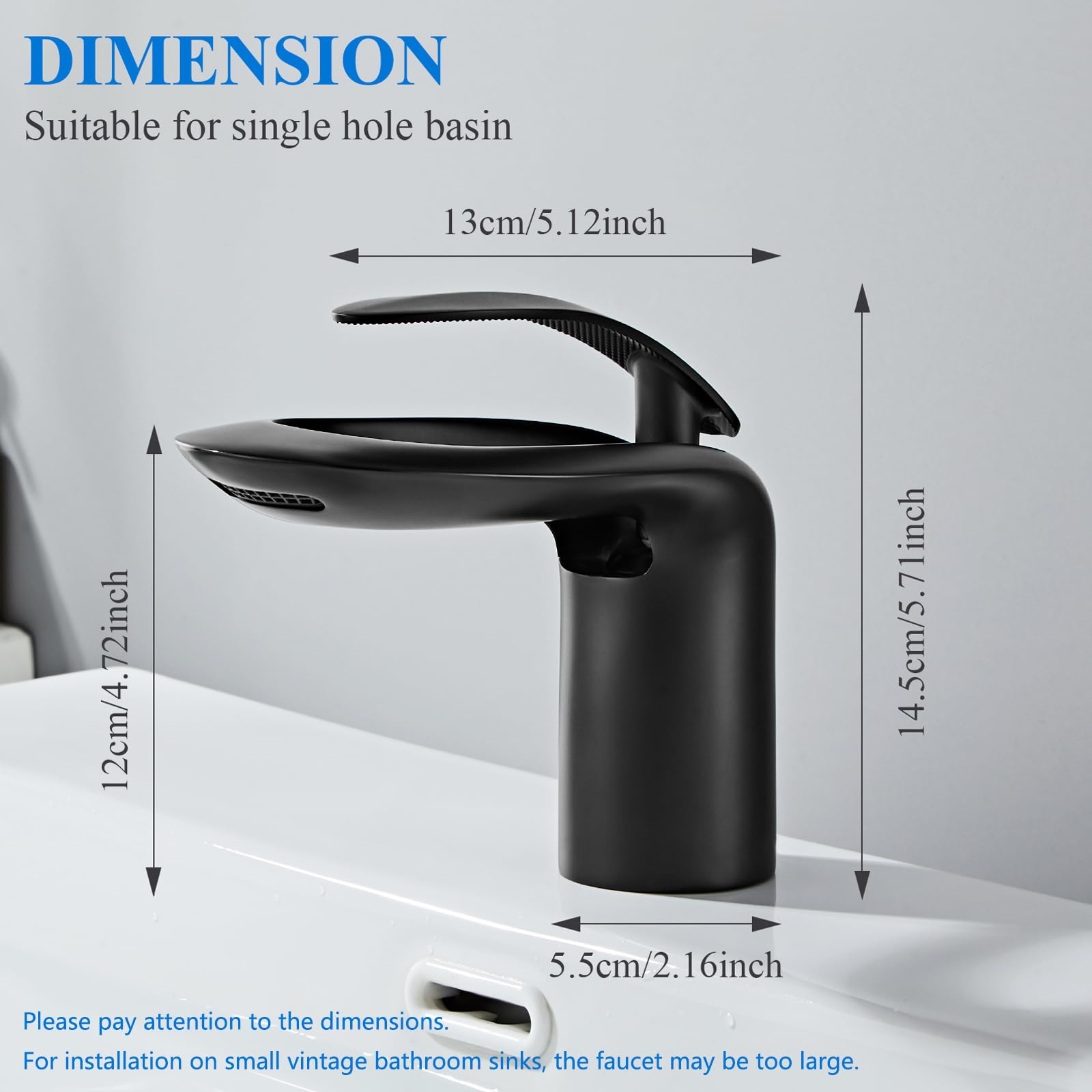 becola Creative Single Hole Bathroom Sink Faucet,Round Hollowing Vessel Sink Faucet,Single Handle Lavatory Black Bathroom Faucet Including Two US Standard 3/8" Hoses