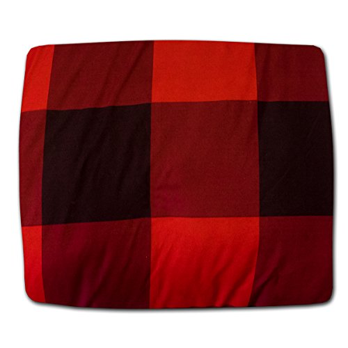 Sweet Home Collection Comforter Set 4 Piece Buffalo Check Plaid Design Soft and Luxurious All Season Warmth Down Alternative Reversible to Solid Color with 2 Shams & Throw Pillow, King, Burgundy