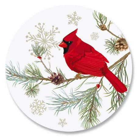 Current Cardinal in Snow Envelope Seals- Set of 72 Holiday Envelope Stickers, for Cards, Presents, and Crafts, Christmas Stationery