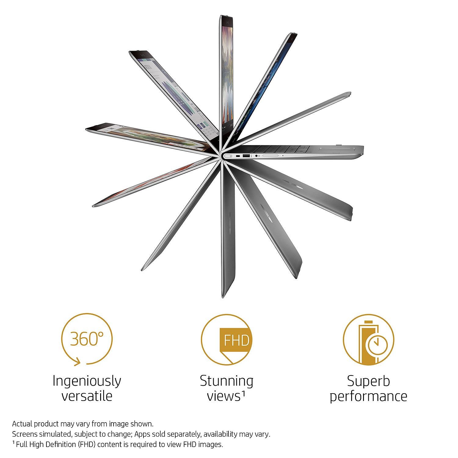 HP ENVY x360 Convertible 2-in-1 Full HD IPS 15.6" Touchscreen Notebook, Intel Quad Core i7-8550U Processor, 12GB Memory, 1TB HDD, HD Webcam, Backlit Keyboard, Bang & Olufsen Audio