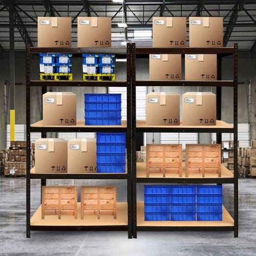 Heavy Duty 5 Tier Garage Shelving Units, Boltless Metal Storage Shelves Shed Utility Rack,175KG Per Shelf,Adjustable Shelving Unit Shed Warehouse Workshop Office Storage Shelves,Multipurpose Shelf
