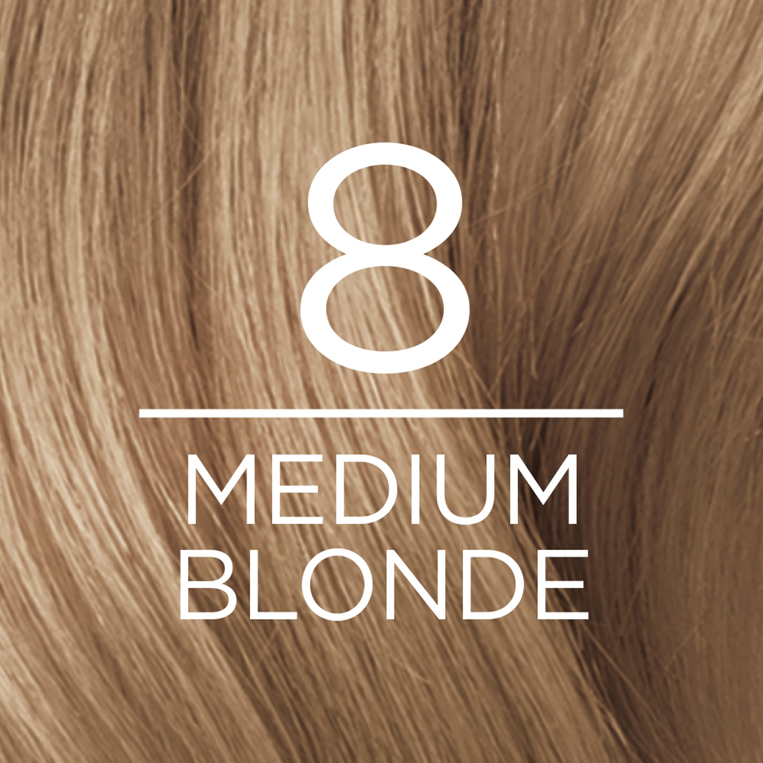 L'Oreal Paris Excellence Creme Permanent Hair Color, 8 Medium Blonde, 100 percent Gray Coverage Hair Dye, Pack of 2