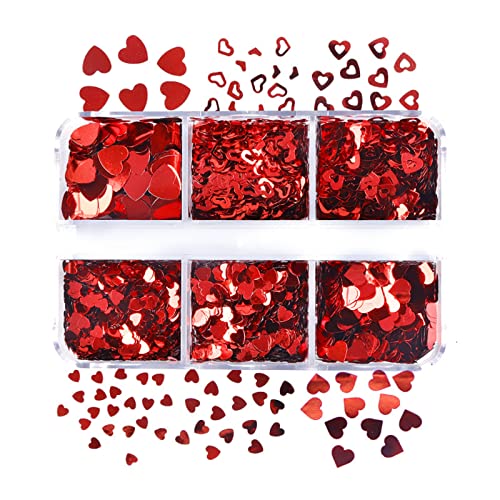 Holographic Nail Art Glitter 3D Holographic Nail Sequins Hollow Heart Glitters Flakes for Nail Art Craft