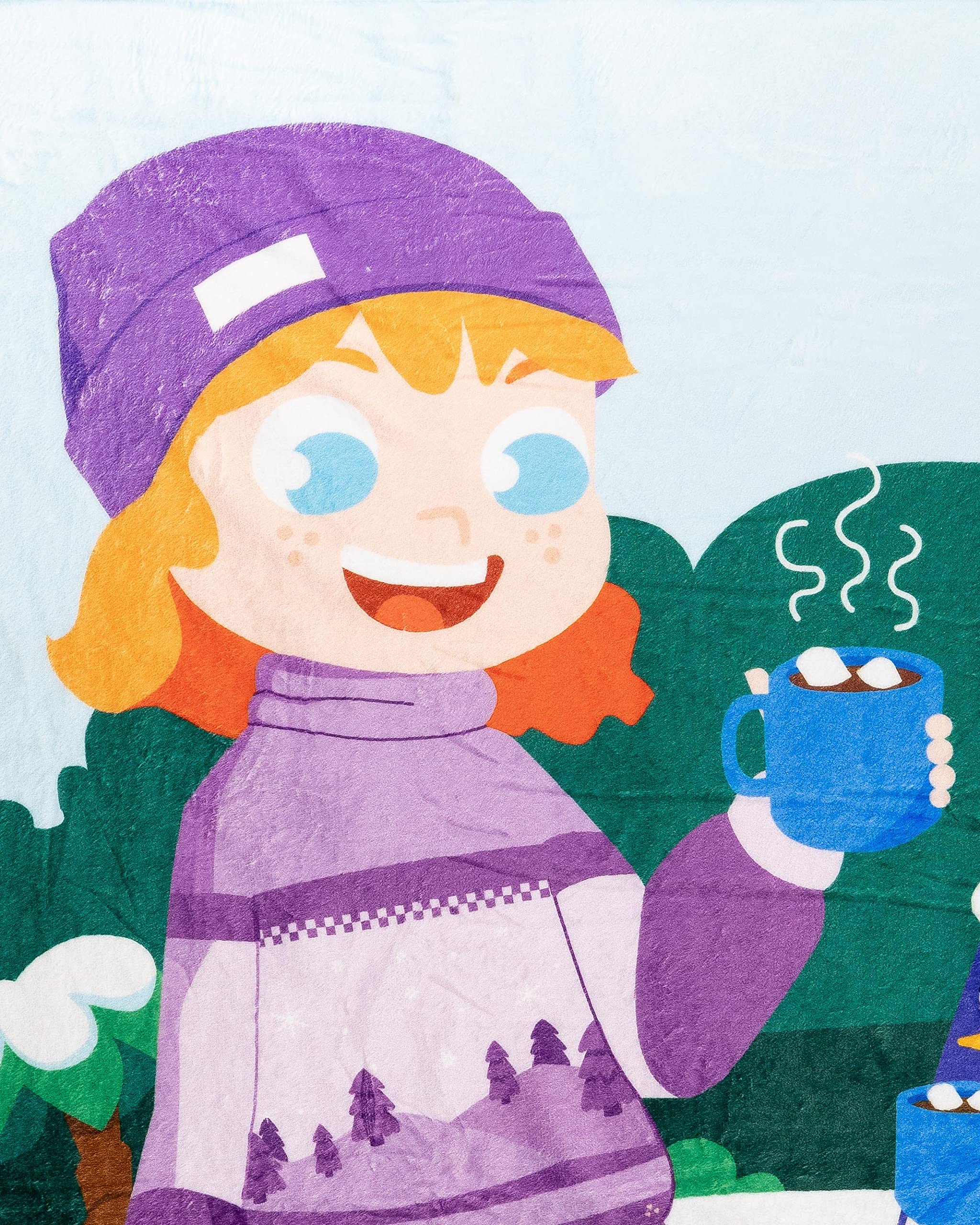 A FOR ADLEY Merch, Adley's Snuggly Snow Mermaid Blanket Featuring Cartoon Mermaid Adley Print