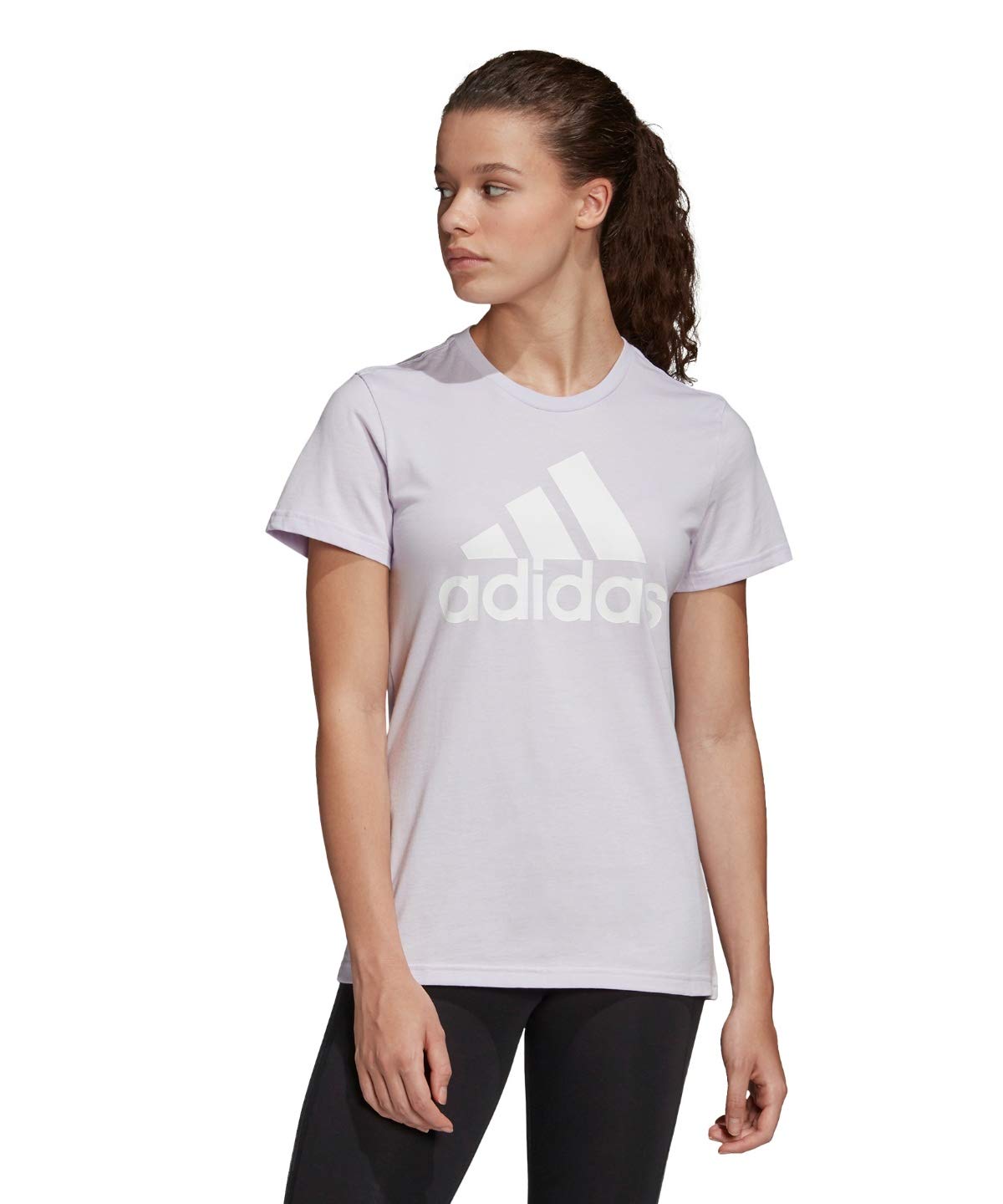 adidas Women's Must Haves Badge of Sport Tee, Purple Tint, Small