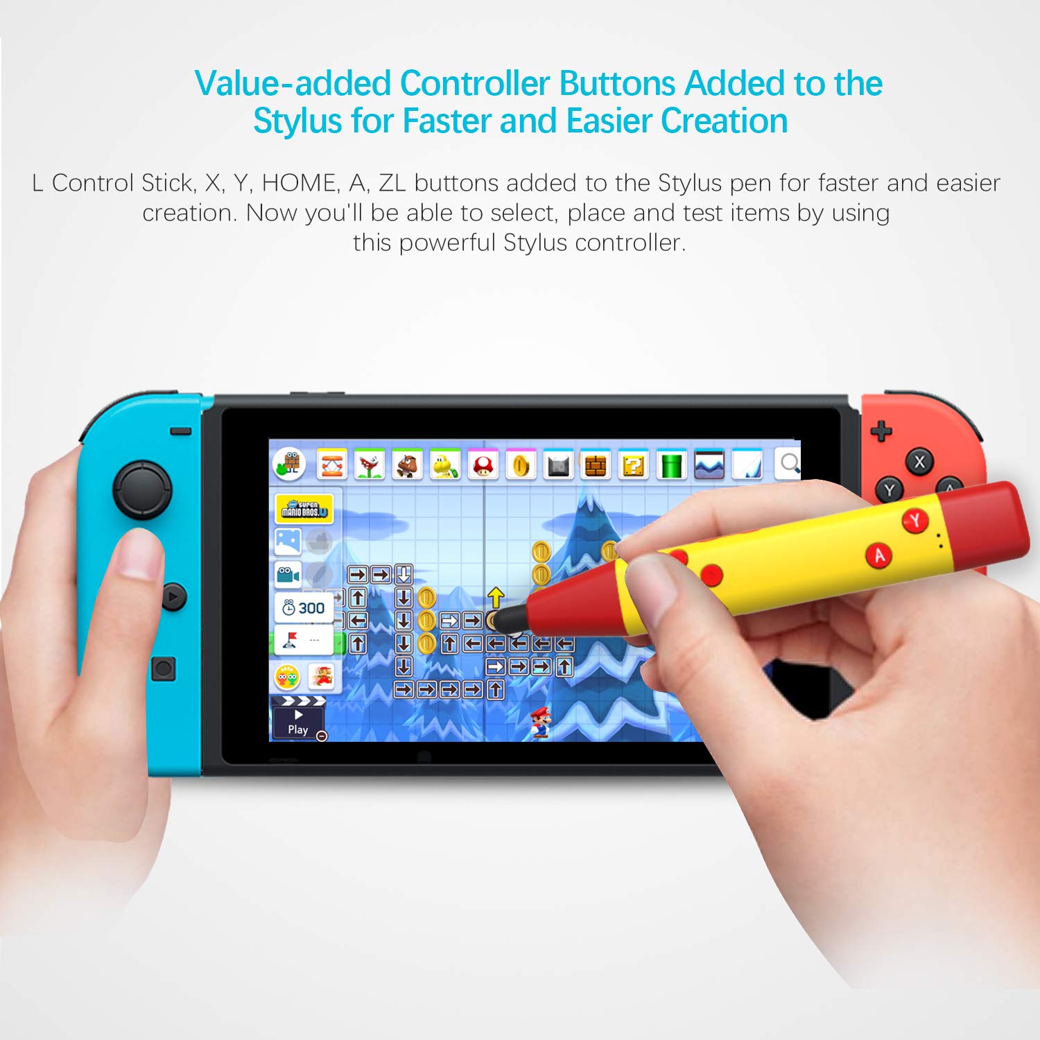 DarkWalker Stylus Touch Pen Wireless Bluetooth Game Controller, Stylus for Nintendo Switch Super Mario Maker 2