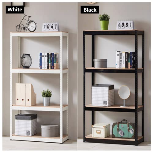 Storage Shelves - 4 Tier Adjustable Garage Storage Shelving, Heavy Duty Metal Storage Utility Rack Shelf Unit for Warehouse Pantry Closet Kitchen, 23.6" x 15.7" x 47.2", White