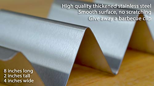 Taco Holders Stainless Steel Set of 4, Oven&Grill&Dishwasher Safe, Taco Accessories for Taco Tuesday Party, Easy-To-Hold Handle, Smooth Edge for Safe Use