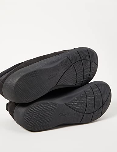 Clarks womens Sillian Paz Slip On Loafer, Black Synthetic Nubuck, 7.5 US