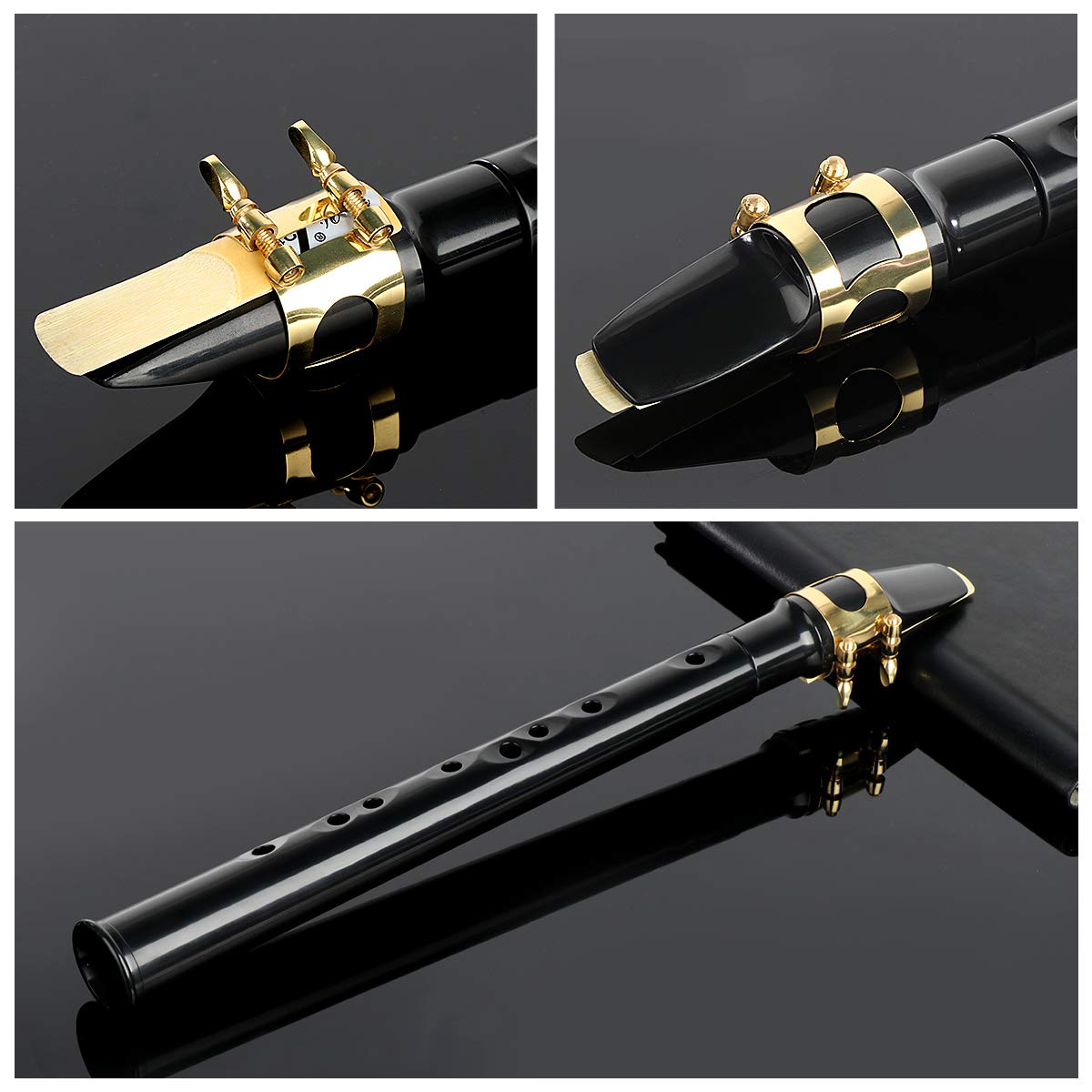 Pocket Saxophone Kit Mini Sax Portable Woodwind Instrument with Lid, Mouthpiece, Carrying Bag, Fingering Charts