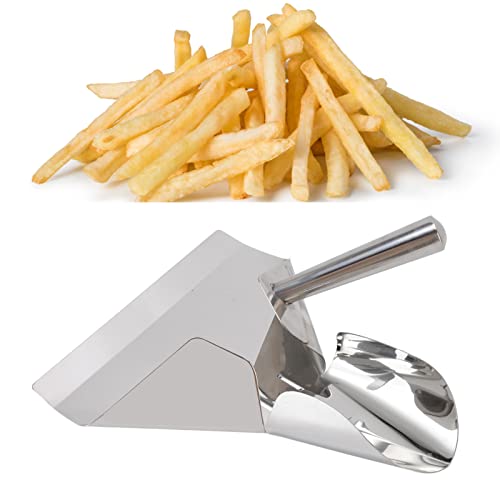 French Fry Scooper Food French Fries Shovel Bagger Popcorn Scoop Rustproof Stainless Steel for Cinemas Buffet