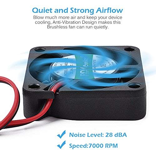 UCEC 40mm Fan DC 24V Small Brushless Cooling 4010 Axial Fan 40x40x10MM 2Pin for Computer Case 3D Printer Extruder Humidifier and Other Small Appliances - 2 Pack