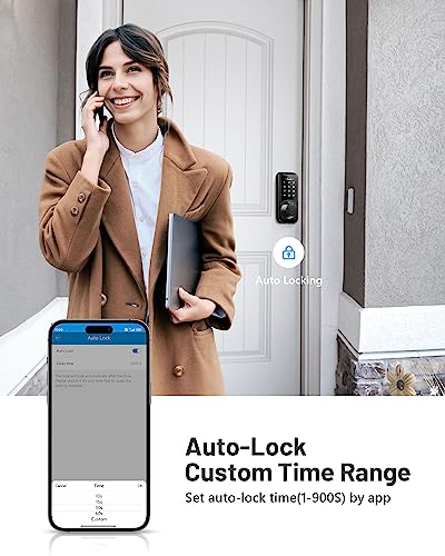Smart Deadbolt Lock, Zowill Fingerprint Door Lock, 7-in-1 Smart Door Lock for Front Door, Keyless Entry Door Lock, Electronic Touchscreen Keypad, Door Lock with Ekey Sharing, APP Control, Auto Lock