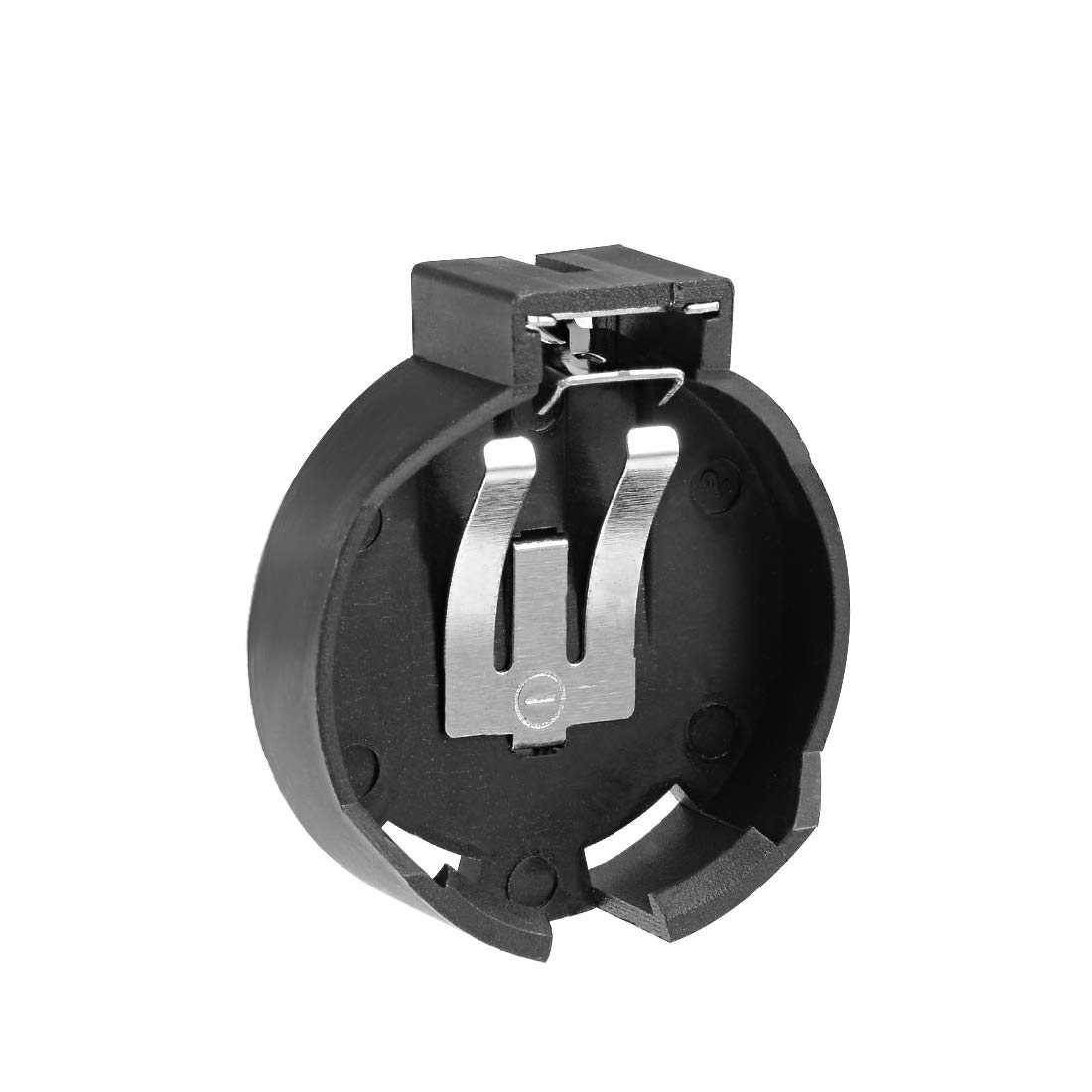 uxcell 5 Pcs CR2450 CR2430 Horizontal Coin Button Battery Holder Black Color Container Case